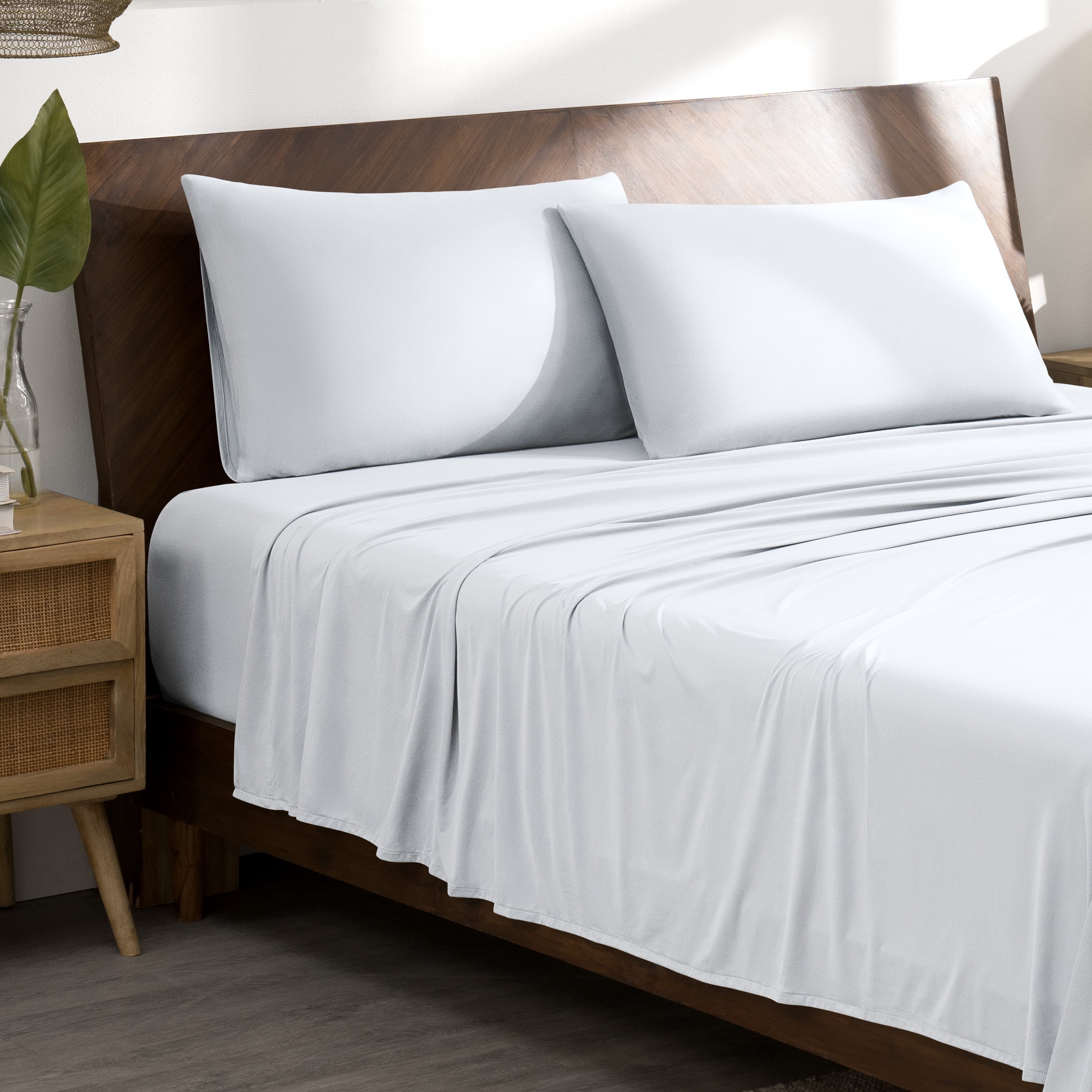 Bare Home Ultra-Soft Stretchy Queen Sheet Set, 4 Piece, Deep Pockets ...
