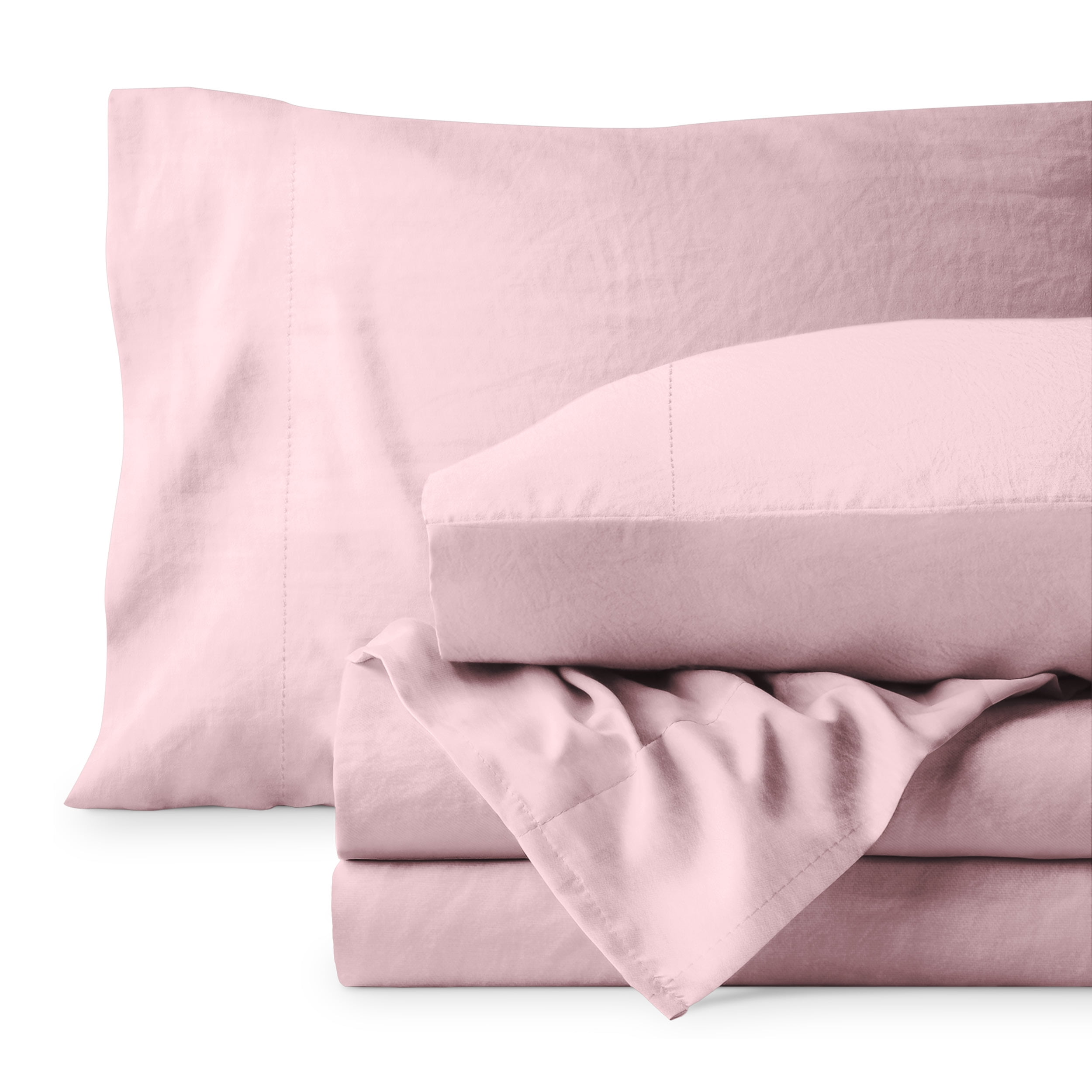 Bare Home Soft Bed Linens - Premium 1800 Collection - Deep Pocket King Sheet Set, Dusty Pink ...