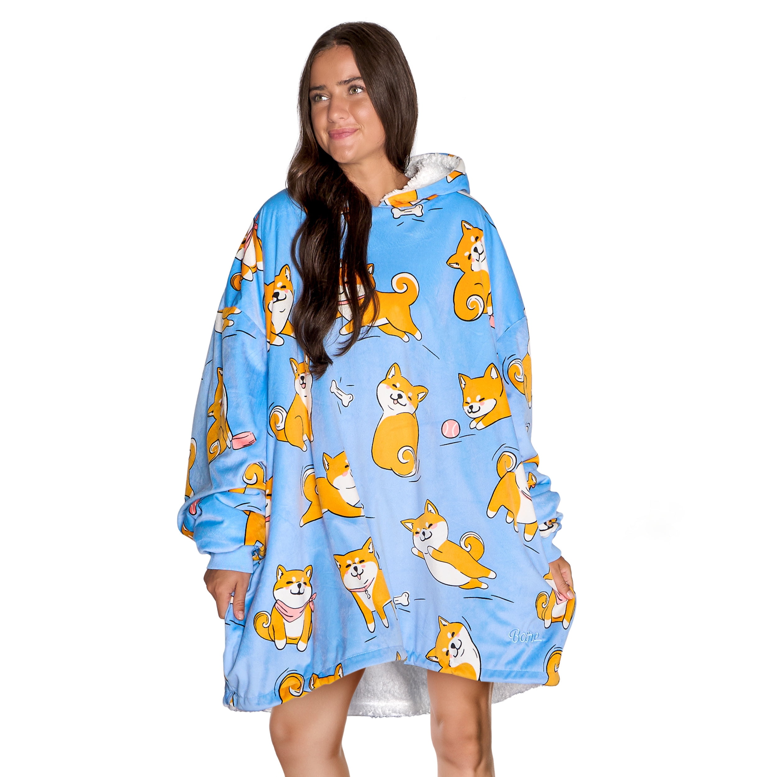 Bare Homey Plush Sherpa Wearable Blanket - Fluffy & Soft - Lightweight ...