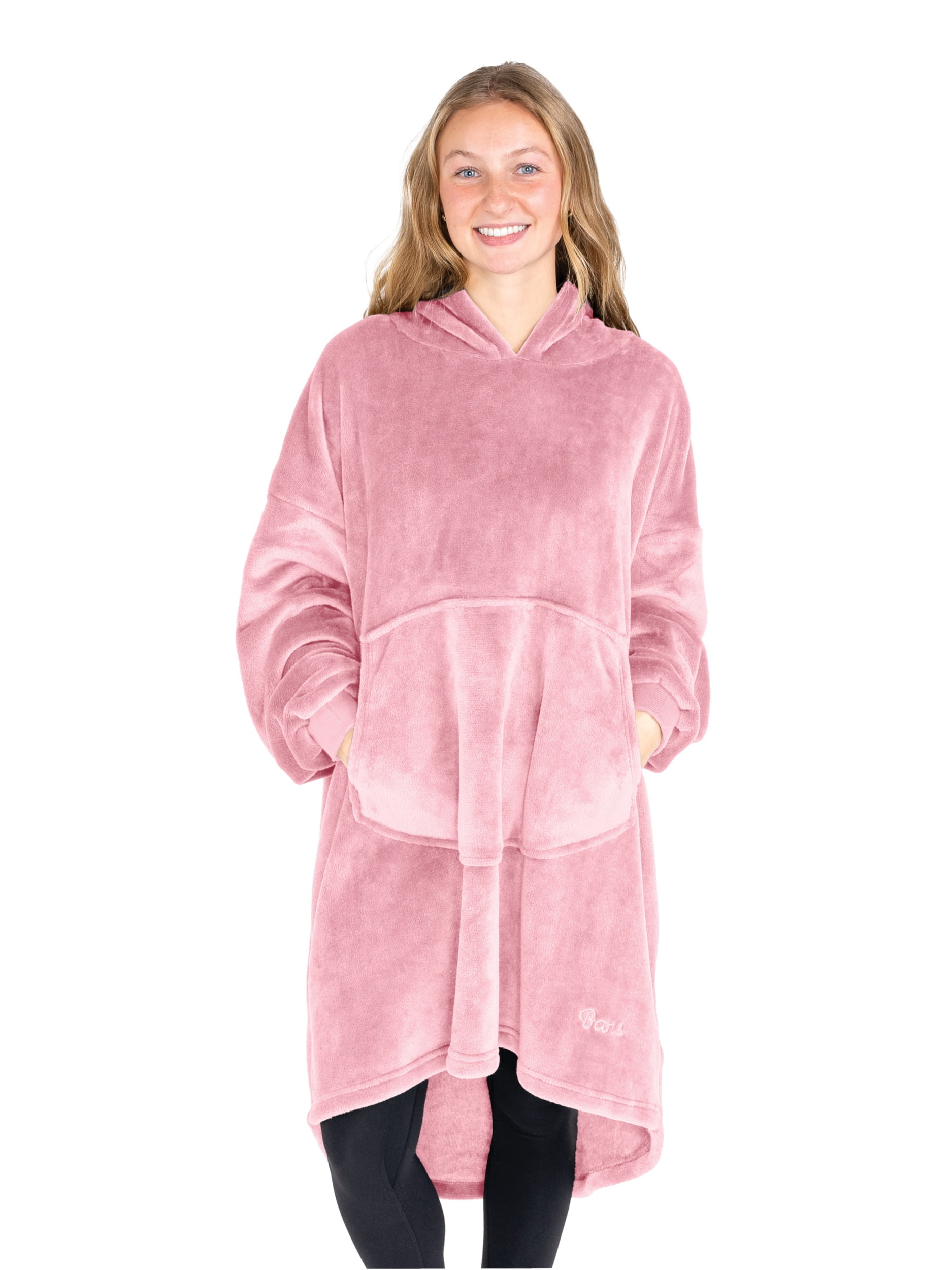 Bare Homey Adult Size Microplush Wearable Blanket, Round Trapezoid ...