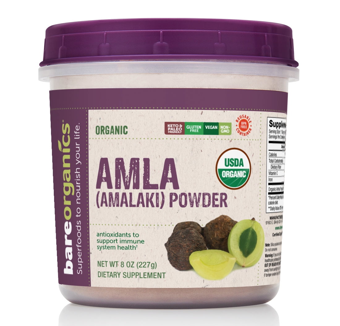 BareOrganics Amla, Indian Gooseberry & Superfood Powder, Dietary ...