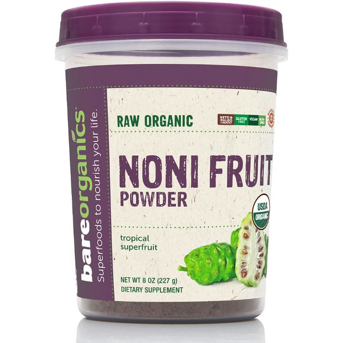 BareOrganics Raw Organic Noni Fruit Powder 8 oz Pwdr - Walmart.com
