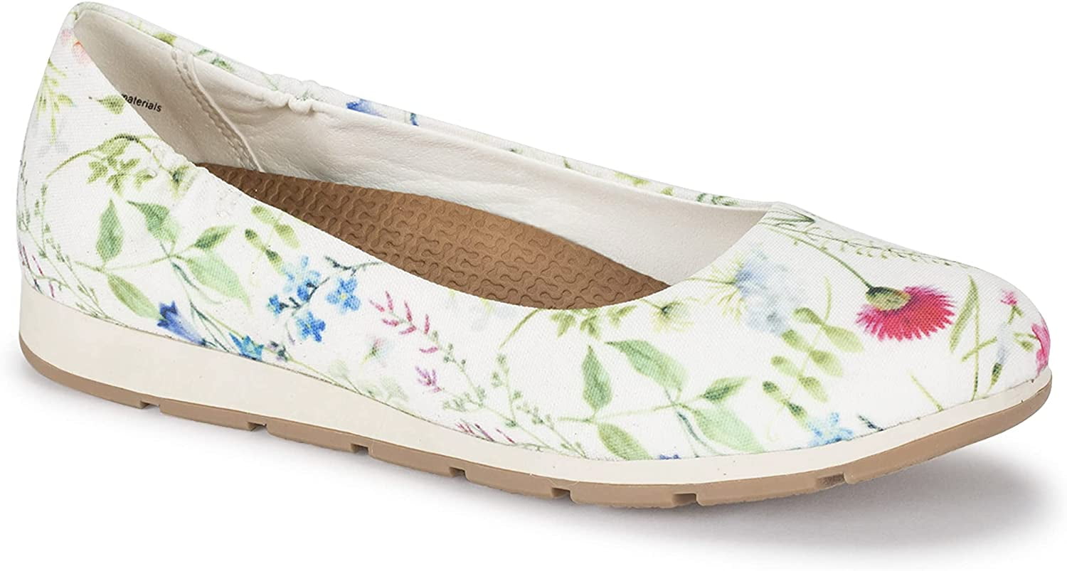 Baretraps Prim Womens Flats Oxfords 7 Whitemulti Flower Canvas
