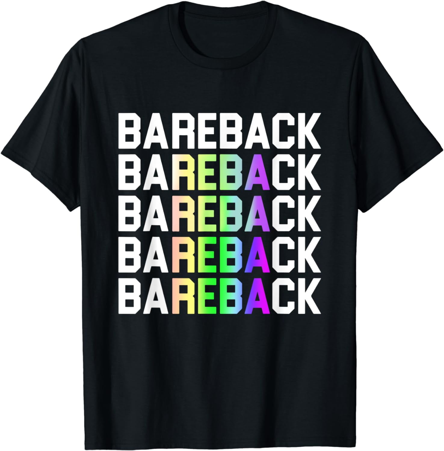 Bareback R.e.b.a Funny Pride Month LGBT Quote T-Shirt - Walmart.com