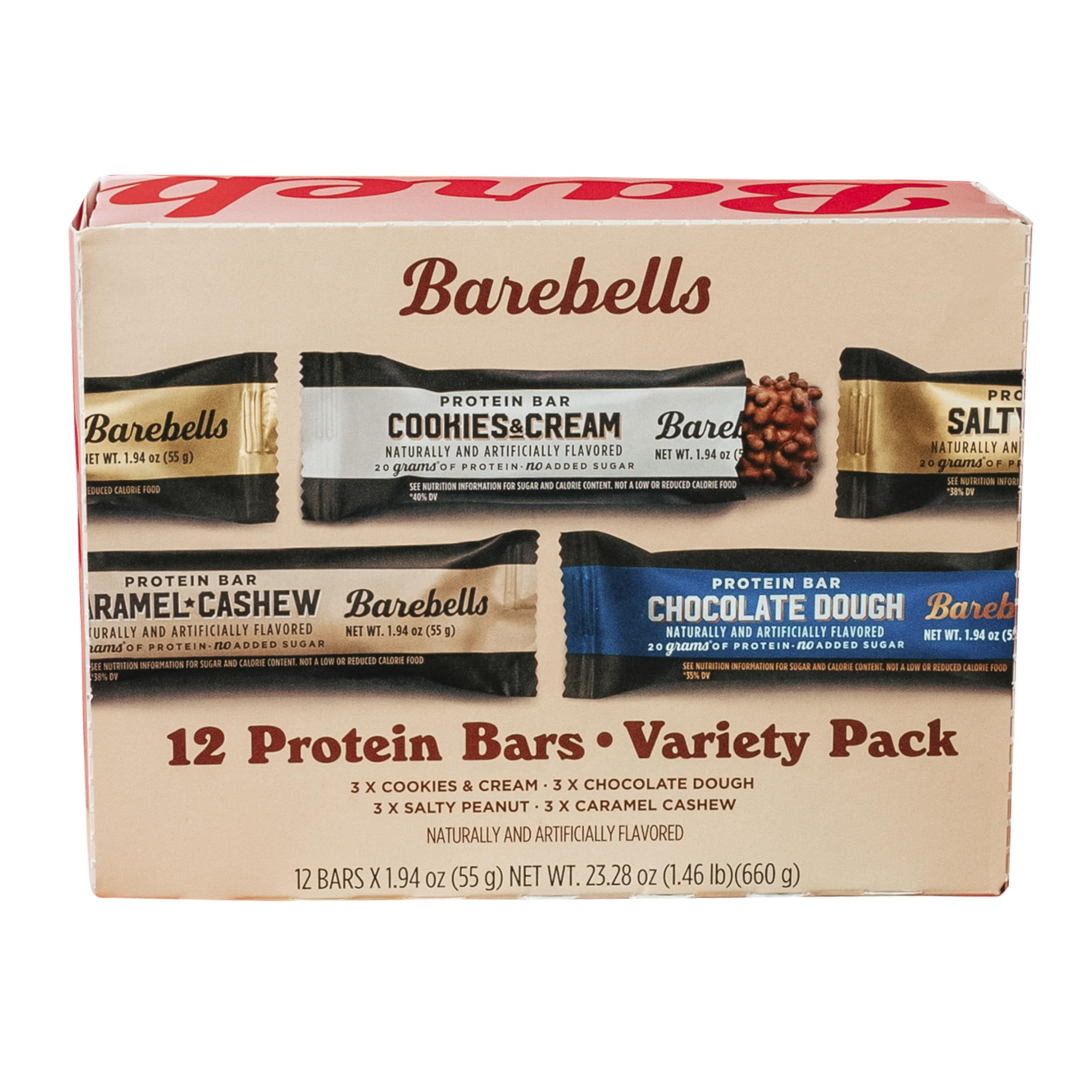 Barebells Bars Variety TGF4 Pack - 12 Count, 1.9oz Snacks with 20g of ...