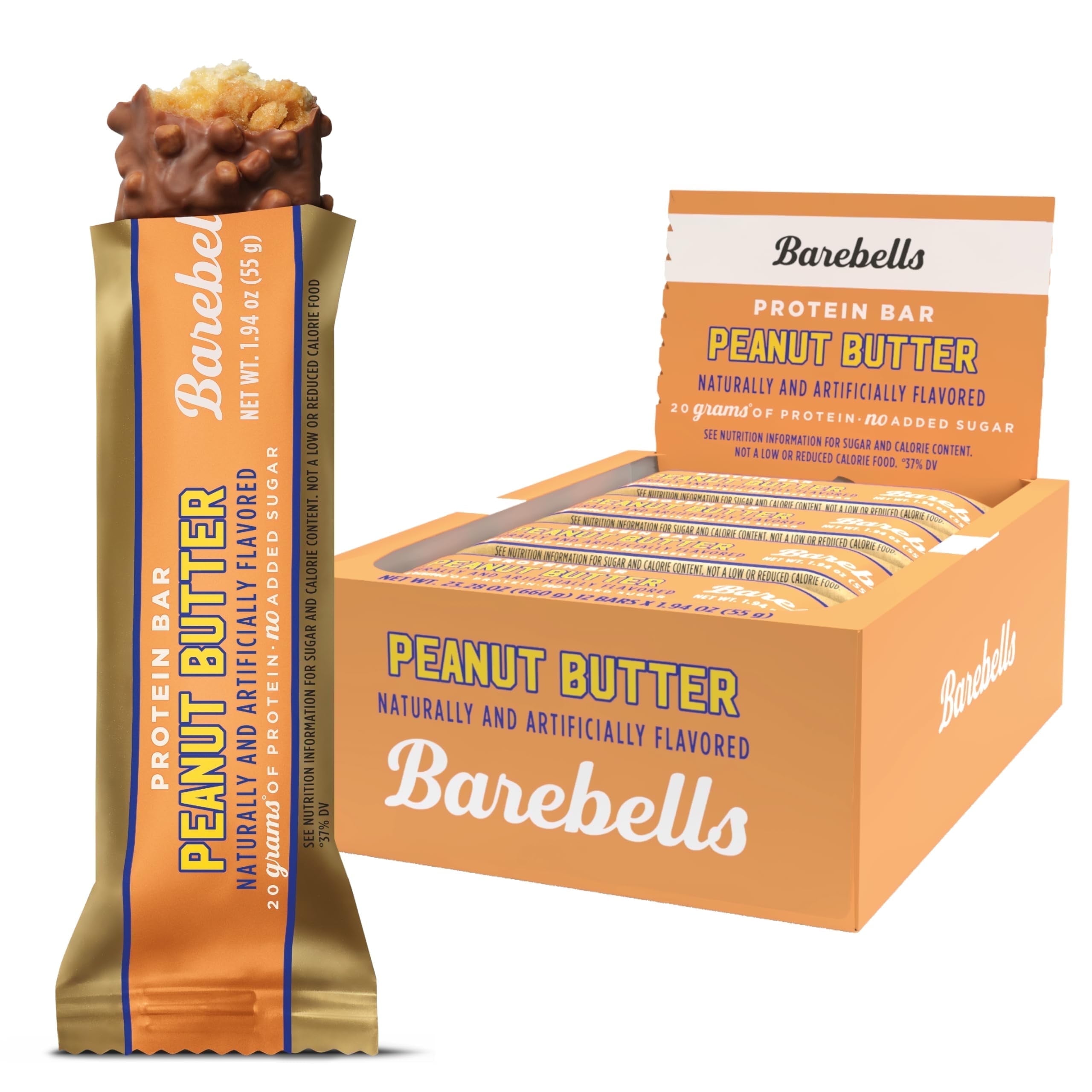 Barebells Protein Bars Peanut Butter 12 Count with 20g High Protein ...