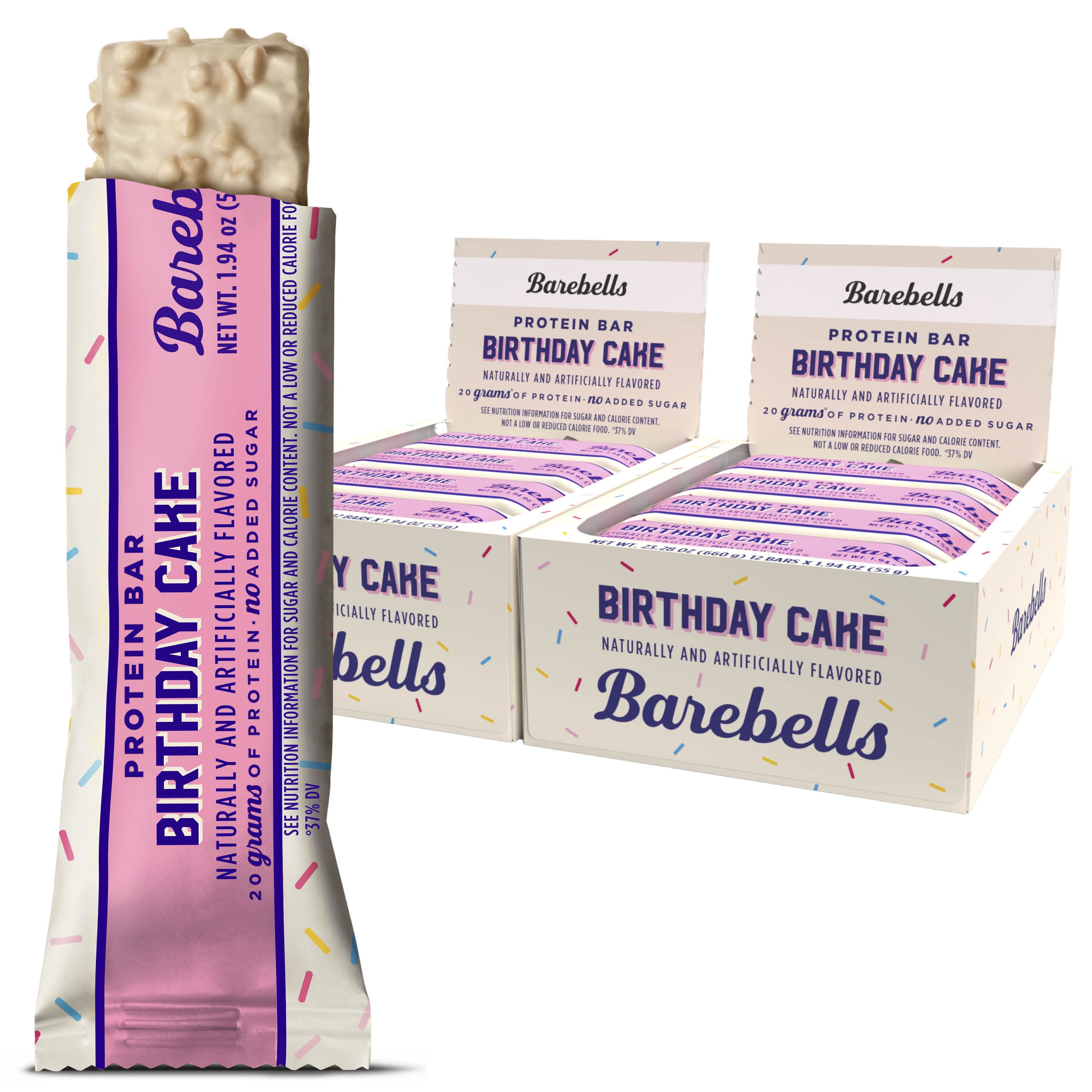 Barebells Protein Bars with 20g High Protein, 1.9oz Bars, Birthday Cake ...
