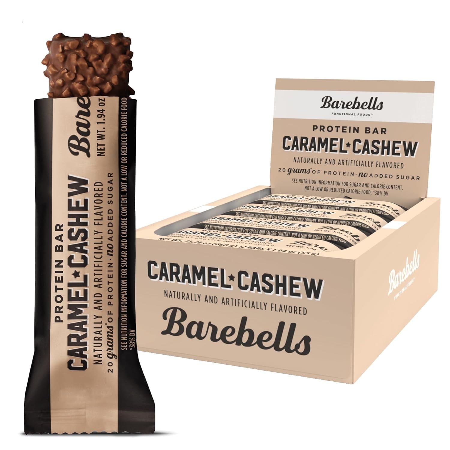 Barebells Low Sugar, High Energy, Caramel Cashew Protein Bars - 20g ...