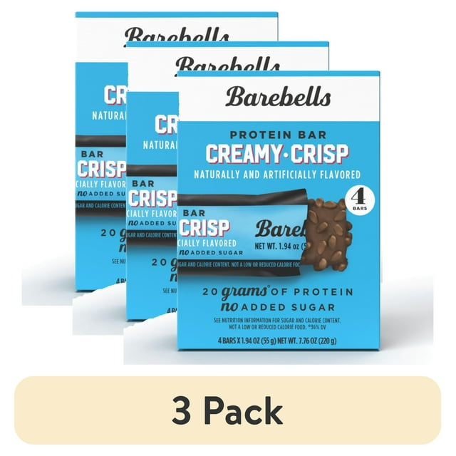 (3 pack) Barebells Protein Bars, Creamy Crisp, 20g High Protein, 1.9oz ...