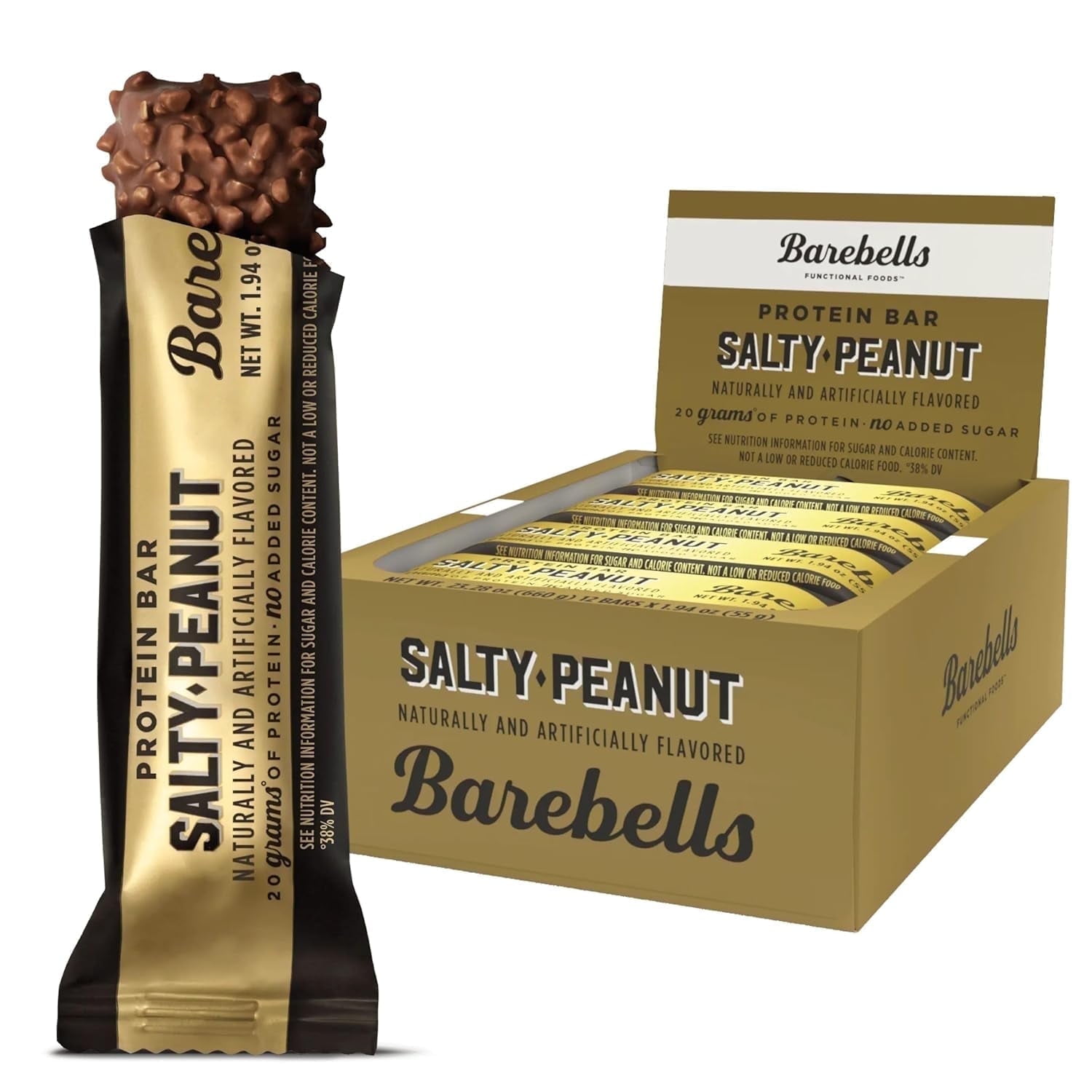 Barebells Protein Bars, Salty Peanut, 20g Protein, 1g Sugar, Chocolate ...