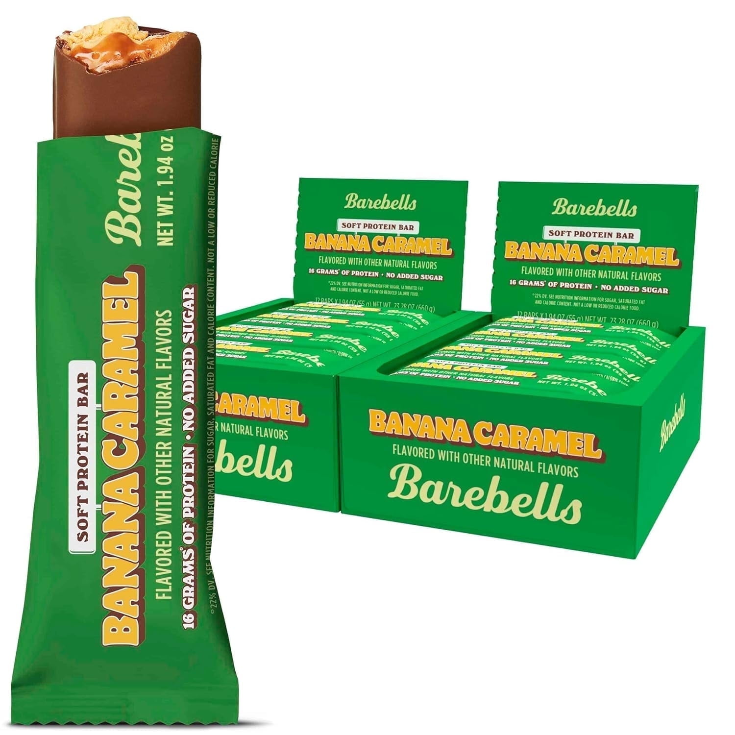 Barebells Soft Protein Bars Banana Caramel - 24 Bars (2 Packs of 12 ...