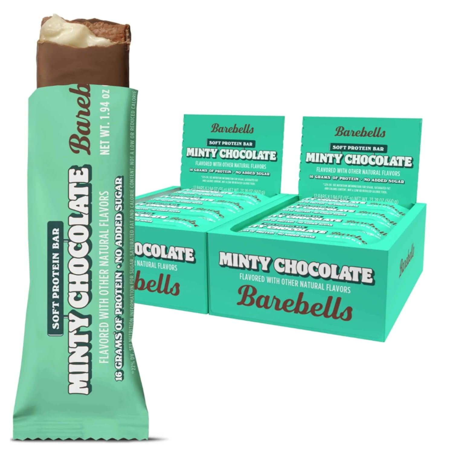 Barebells Soft Protein Bars Minty Chocolate - 24 Bars (2 Packs of 12 ...