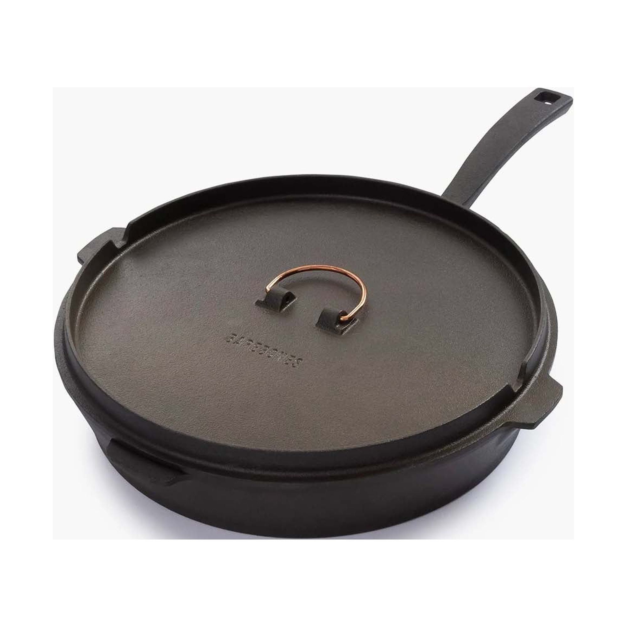 Barebones Pre-Seasoned All-in-One Cast Iron Skillet with Dutch Oven Lid ...