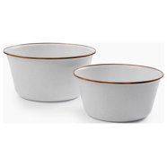 TableCraft Large Stainless Steel Enamel Coated Mixing Bowls (Set of 3 ...