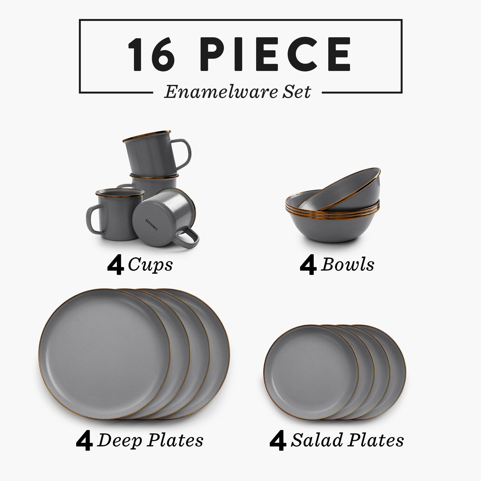 Barebones Enamelware Dining Collection - Slate Gray - Walmart.com