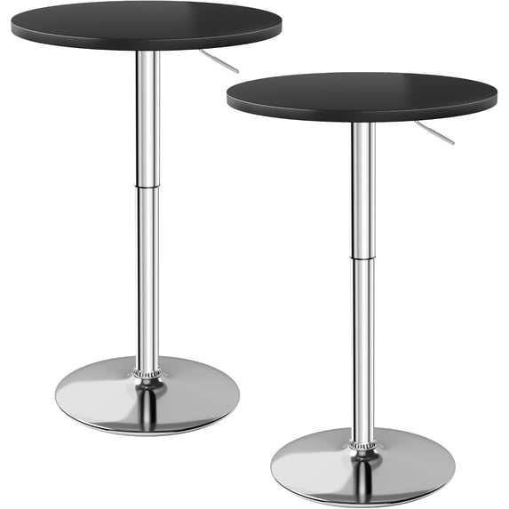 BarefHaven Bistro Pub Table Height Adjustable Round Bar Table 27.4-36 ...