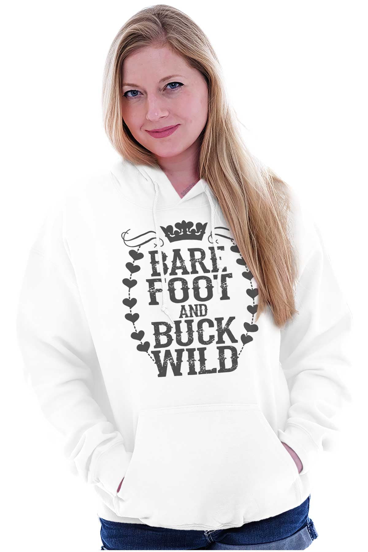 Barefoot and Buck Wild Country Love Women Plus Size Hoodie Brisco ...