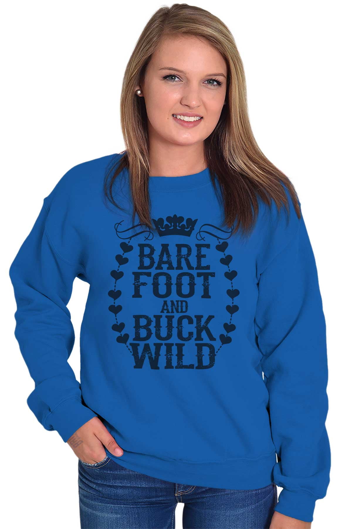 Barefoot and Buck Wild Country Love Women Plus Size Sweatshirt Brisco ...
