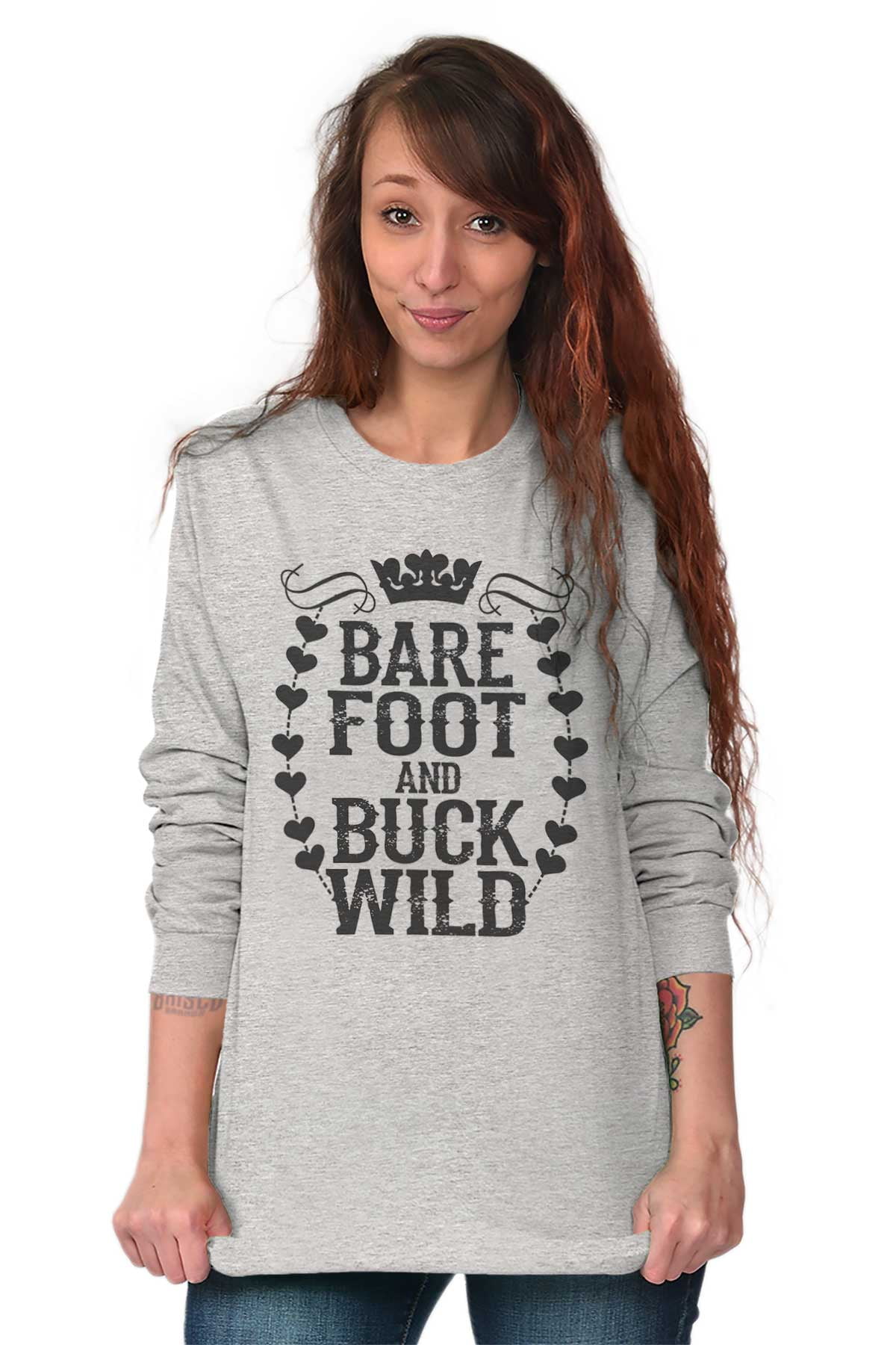 Barefoot Blue Jean Princess Country Women's Long Sleeve T Shirt Brisco ...