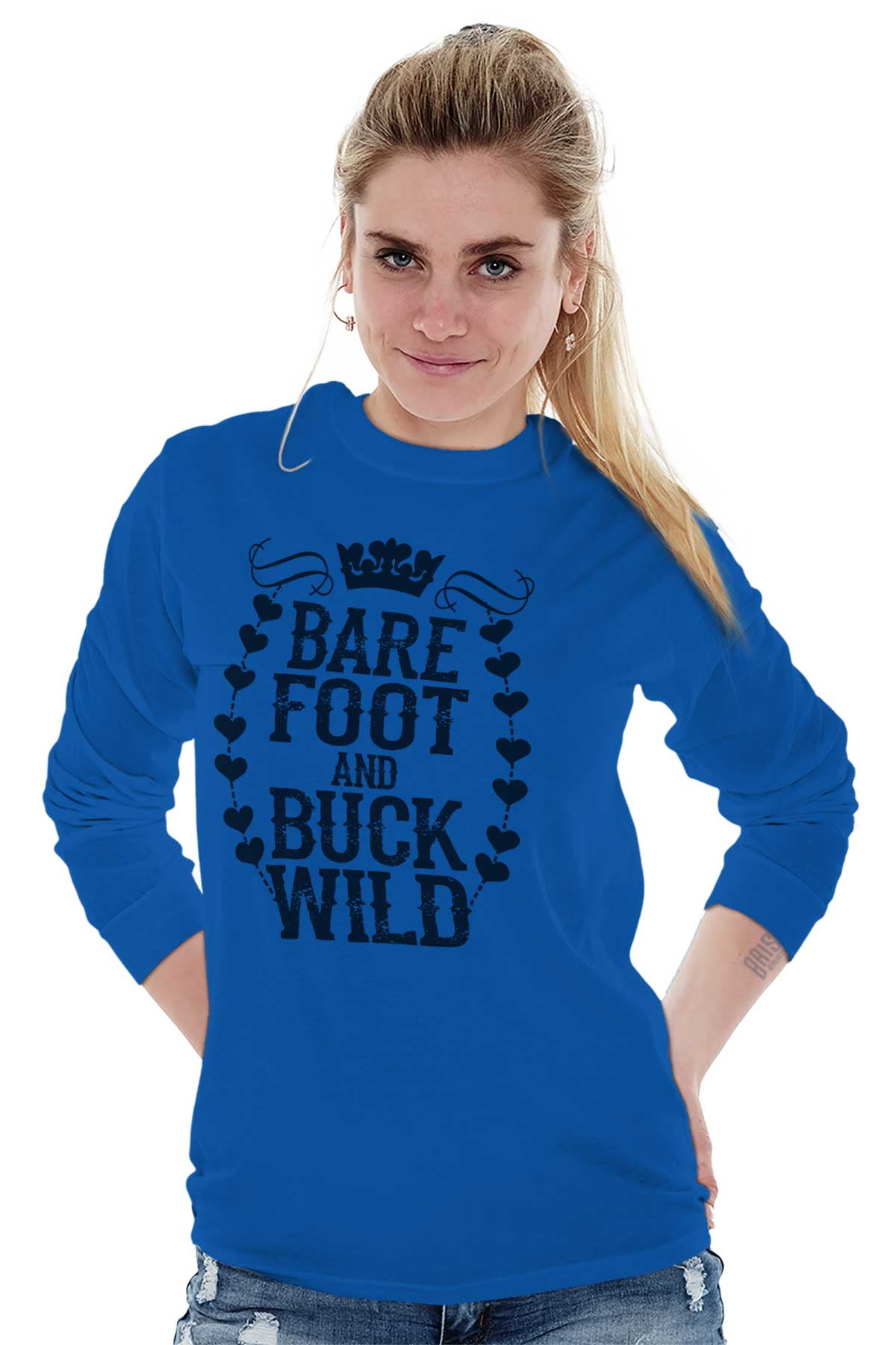Barefoot Blue Jean Princess Country Women's Long Sleeve T Shirt Brisco ...