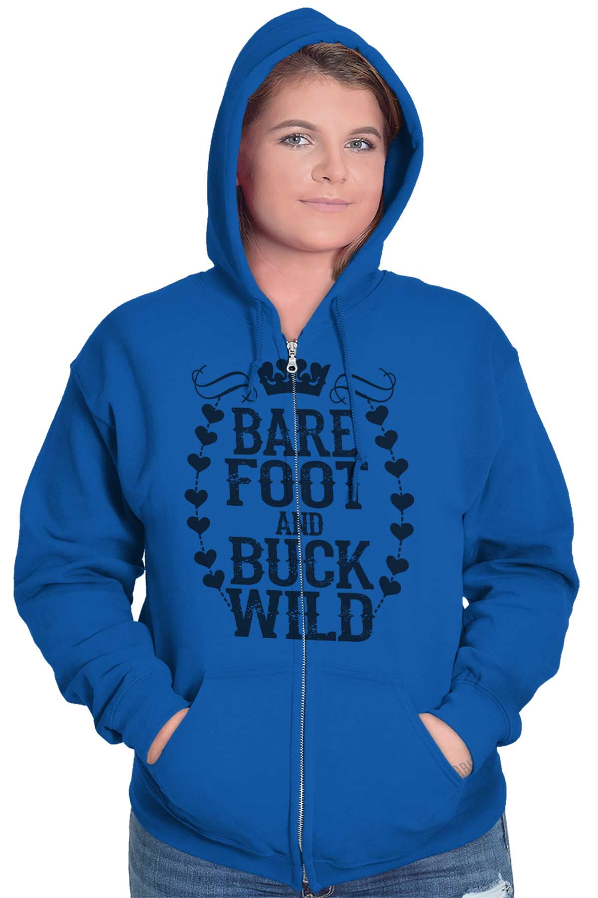 Barefoot and Buck Wild Country Love Women Plus Size Zipper Hoodie ...