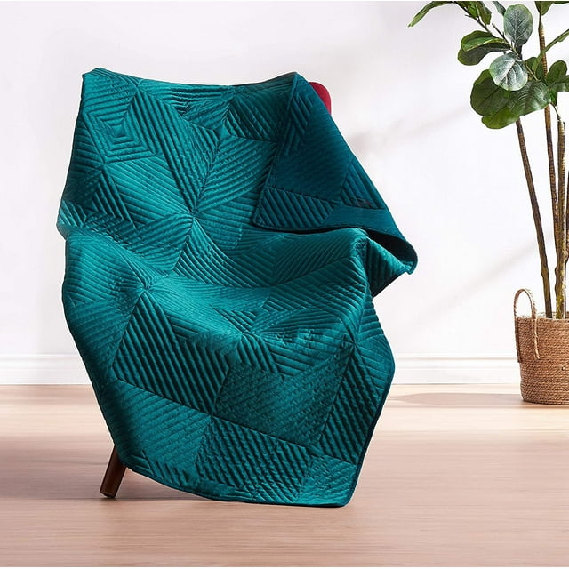 Barefoot Bungalow Riviera Velvet Finely Stitched Modern Throw Blanket ...