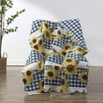 Barefoot Bungalow Sunflower Floral,Plaid Microfiber/Polyester Throw, 50 ...