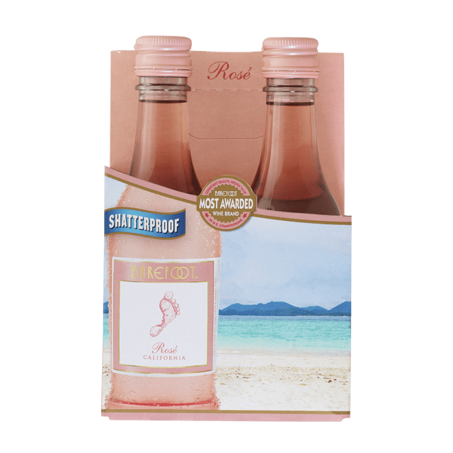 Barefoot Cellars Rose Wine, 4 Pack, 187ml Bottles - Walmart.com