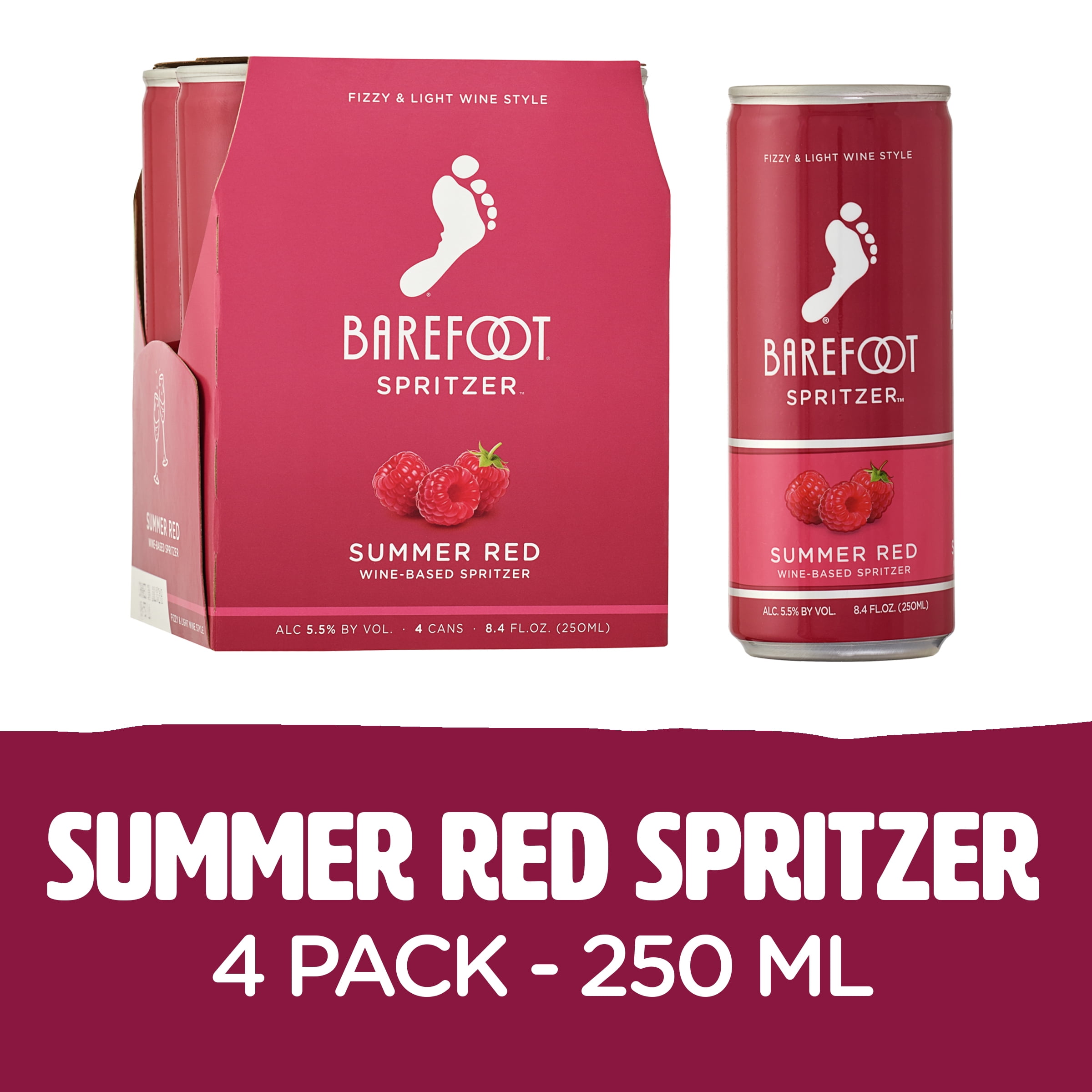 Barefoot Summer Red Wine Spritzer 4 Pack - Walmart.com