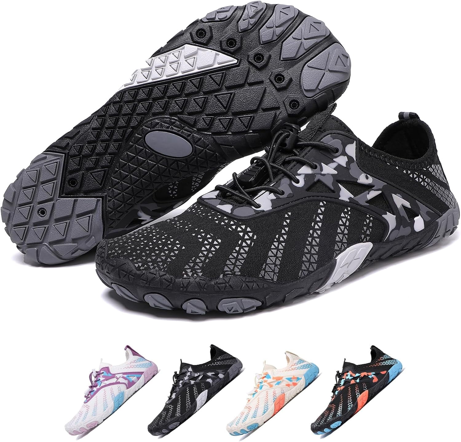 Barefoot Water Shoes for Women Men, Wide Toe Box Quick-Dry Aqua Shoes ...