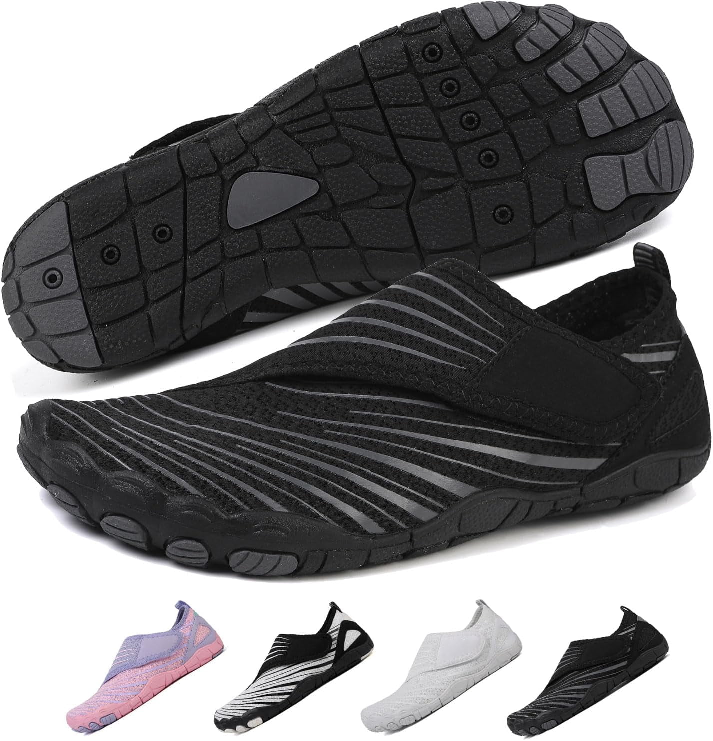 Barefoot Water Shoes for Women Men, Wide Toe Box Quick-Dry Aqua Shoes ...