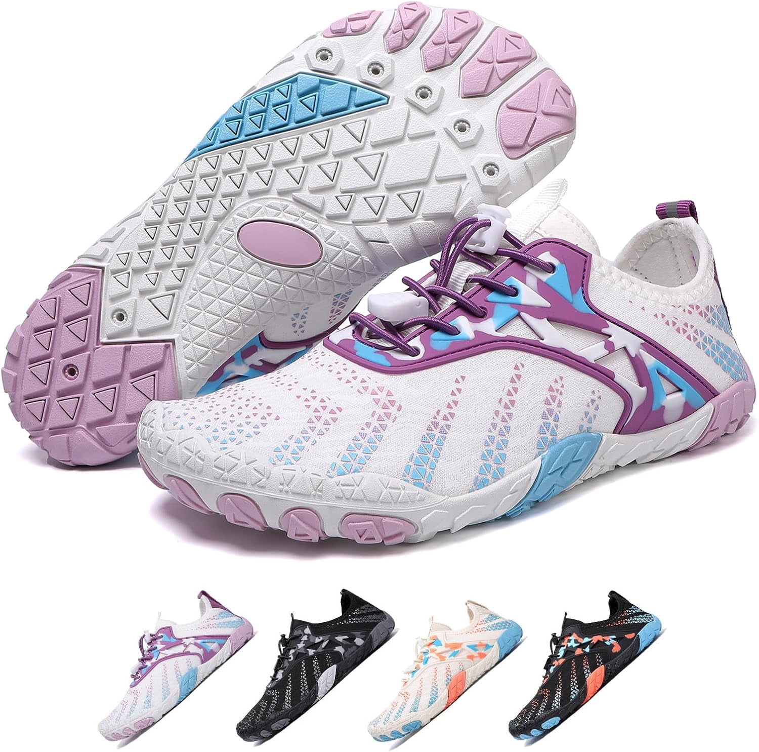 Barefoot Water Shoes for Women Men, Wide Toe Box Quick-Dry Aqua Shoes ...