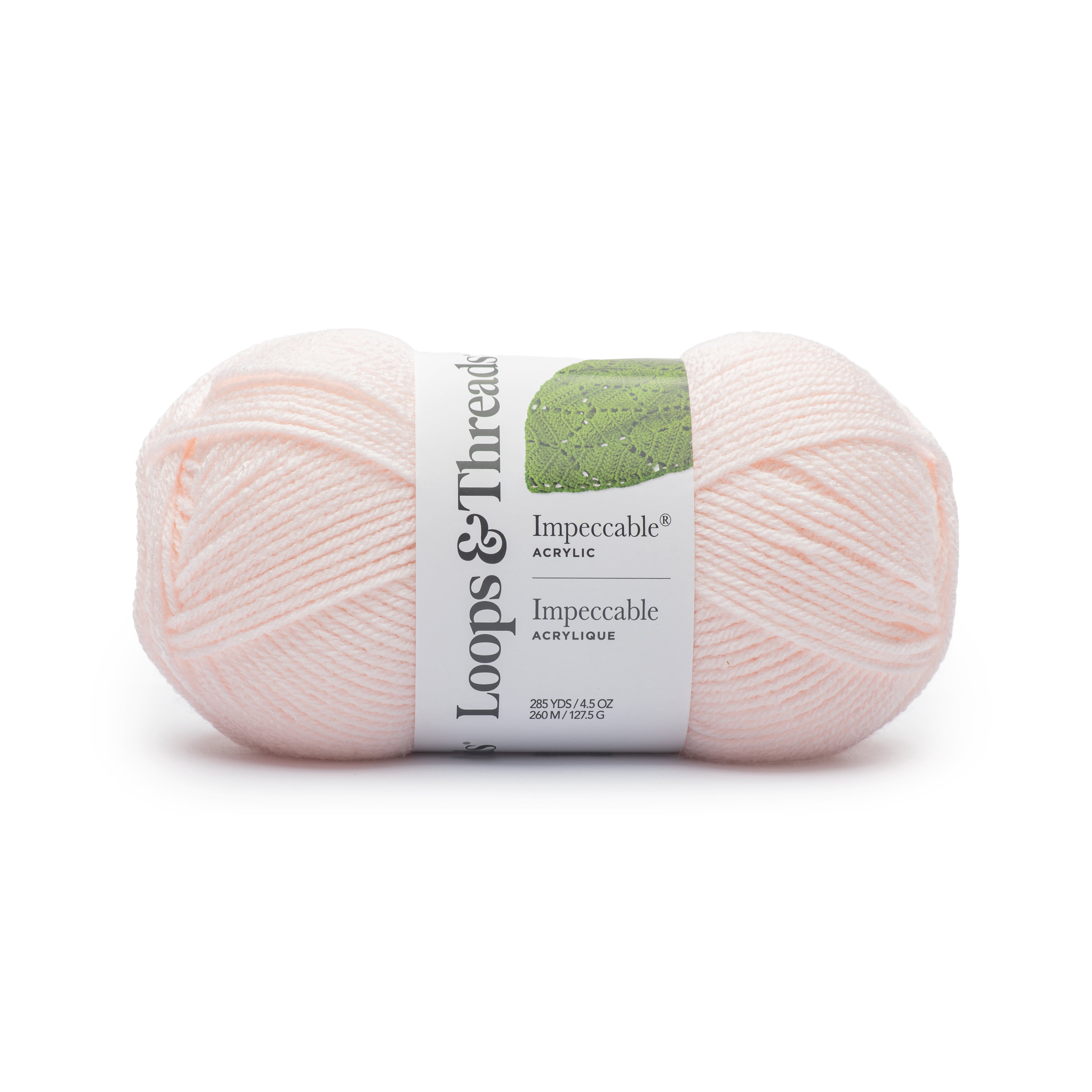 Loops & Threads Barely Pink Impeccable Solid Yarn - Medium Weight Yarn ...
