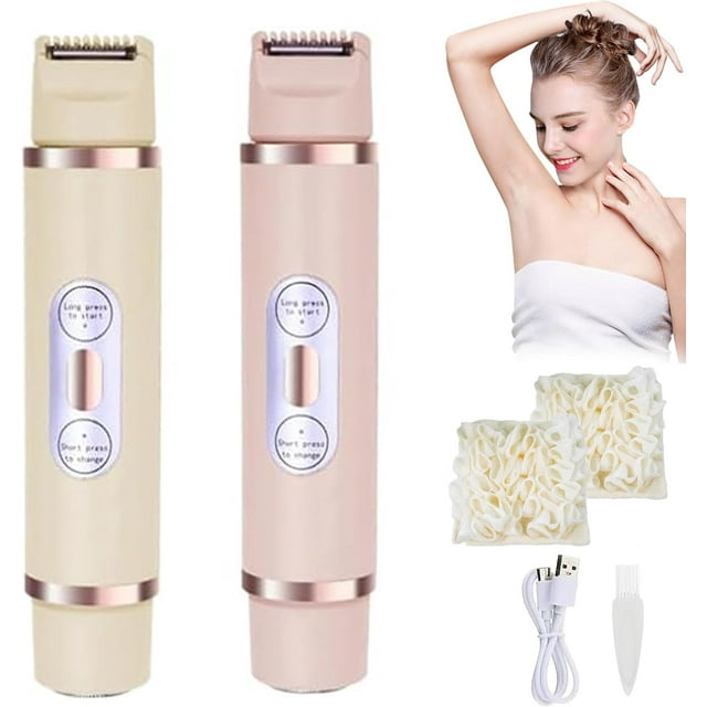 Barely Shaver for Women, Barely Razor, 2 in 1 Painless Bikini Hair ...