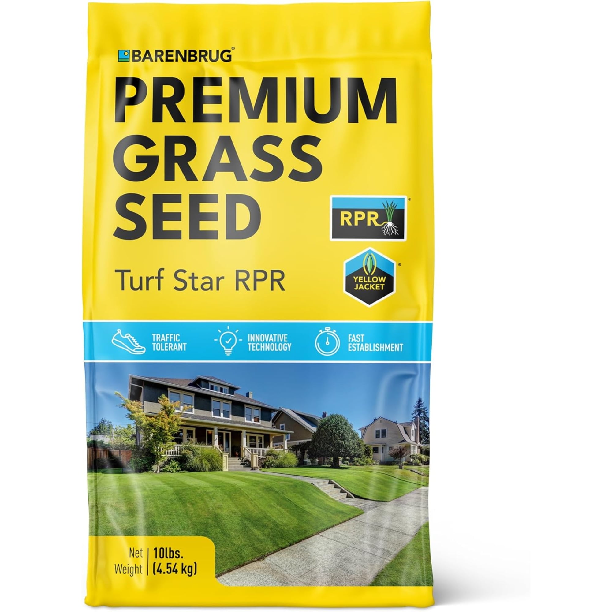 Barenbrug Turf Star RPR Grass Seed with Yellow Jacket Coating, 10lb ...