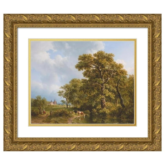 Barend Cornelis Koekkoek 24x20 Gold Ornate Framed and Double Matted ...