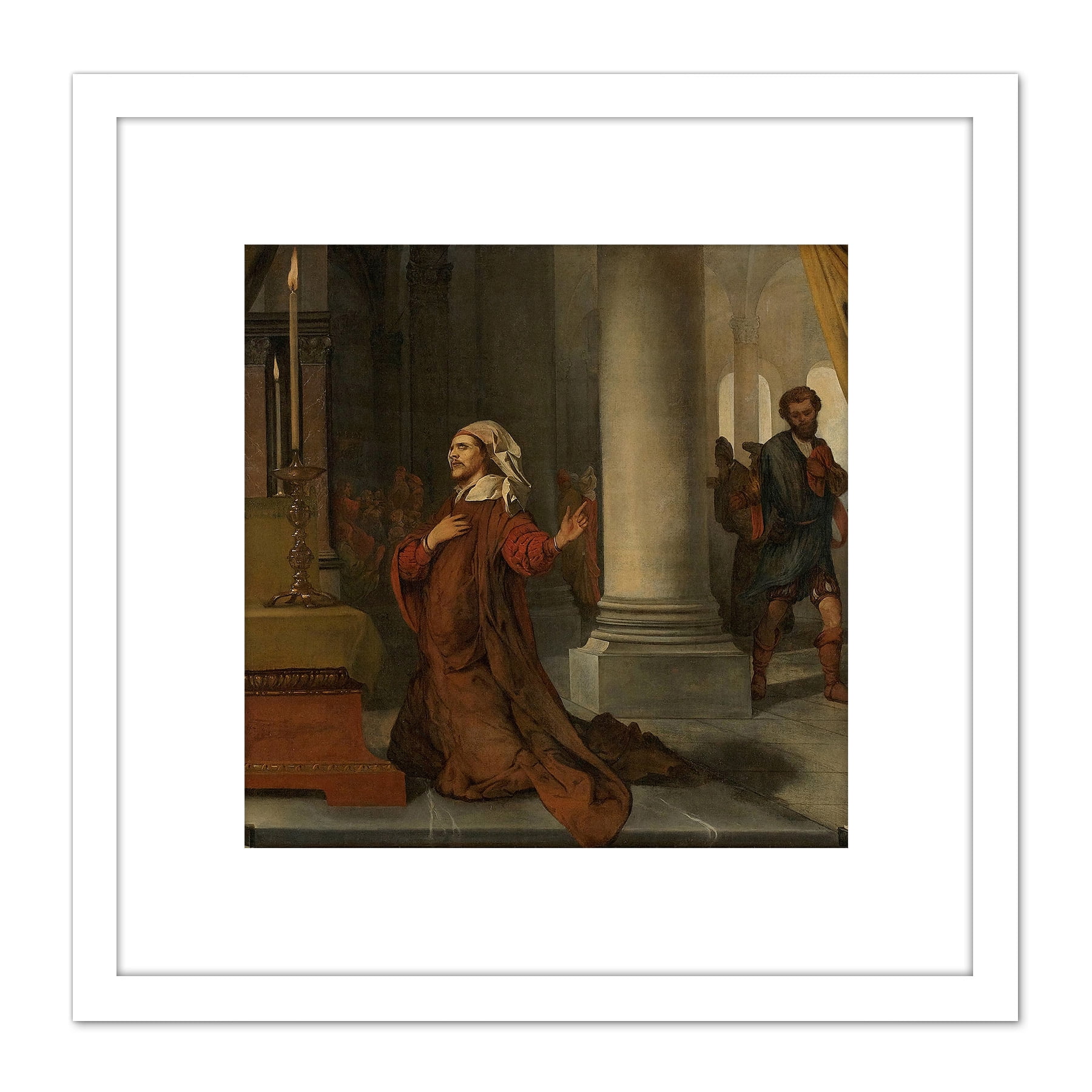 Barent Fabritius Pharisee And Publican Painting 8X8 Inch Square Wooden ...