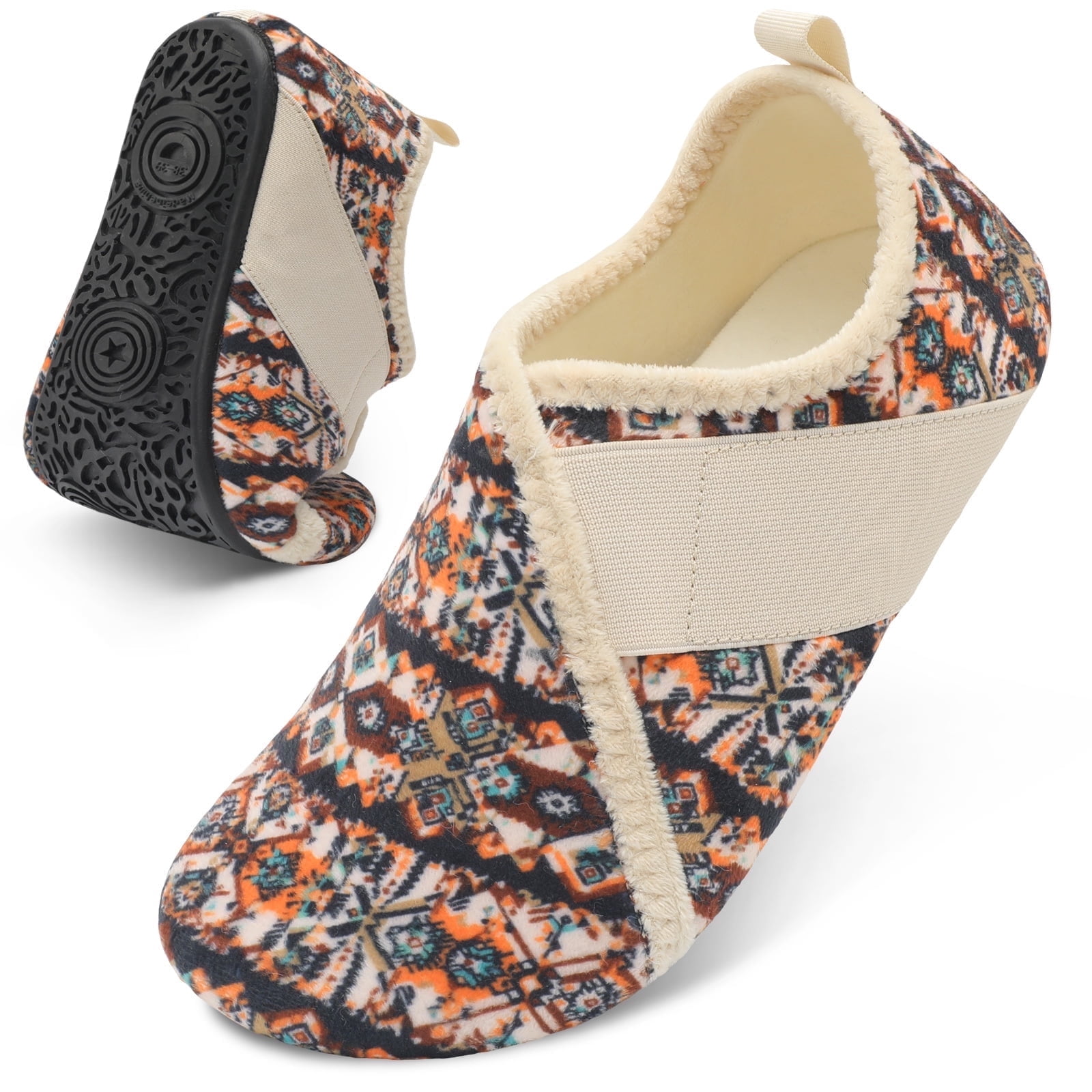 Barerun House Slippers for Women with Rubber Sole Comfy Furry Bedroom ...