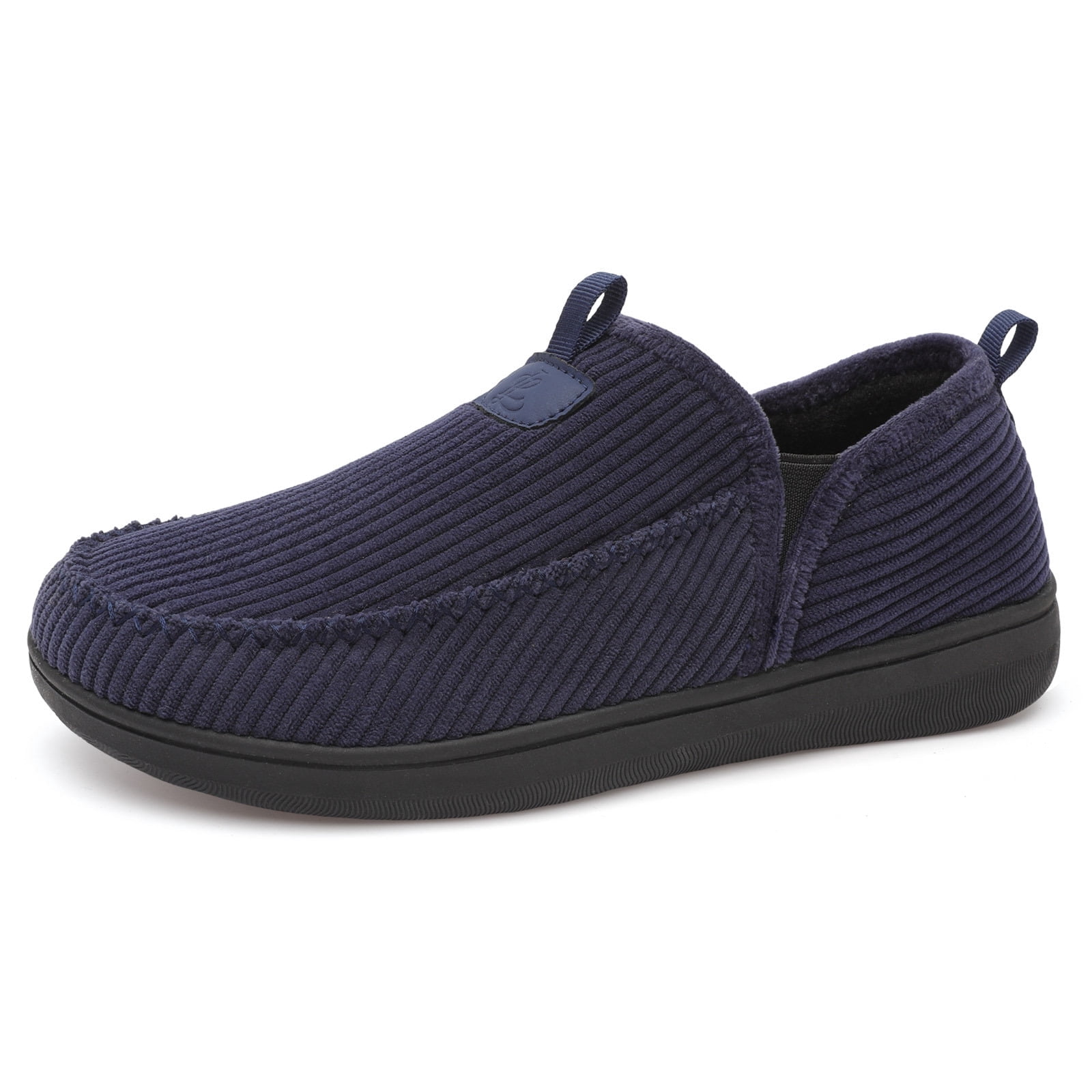 Barerun Men's Moccasin Slippers Wide Memory Foam House Shoes for Indoor ...
