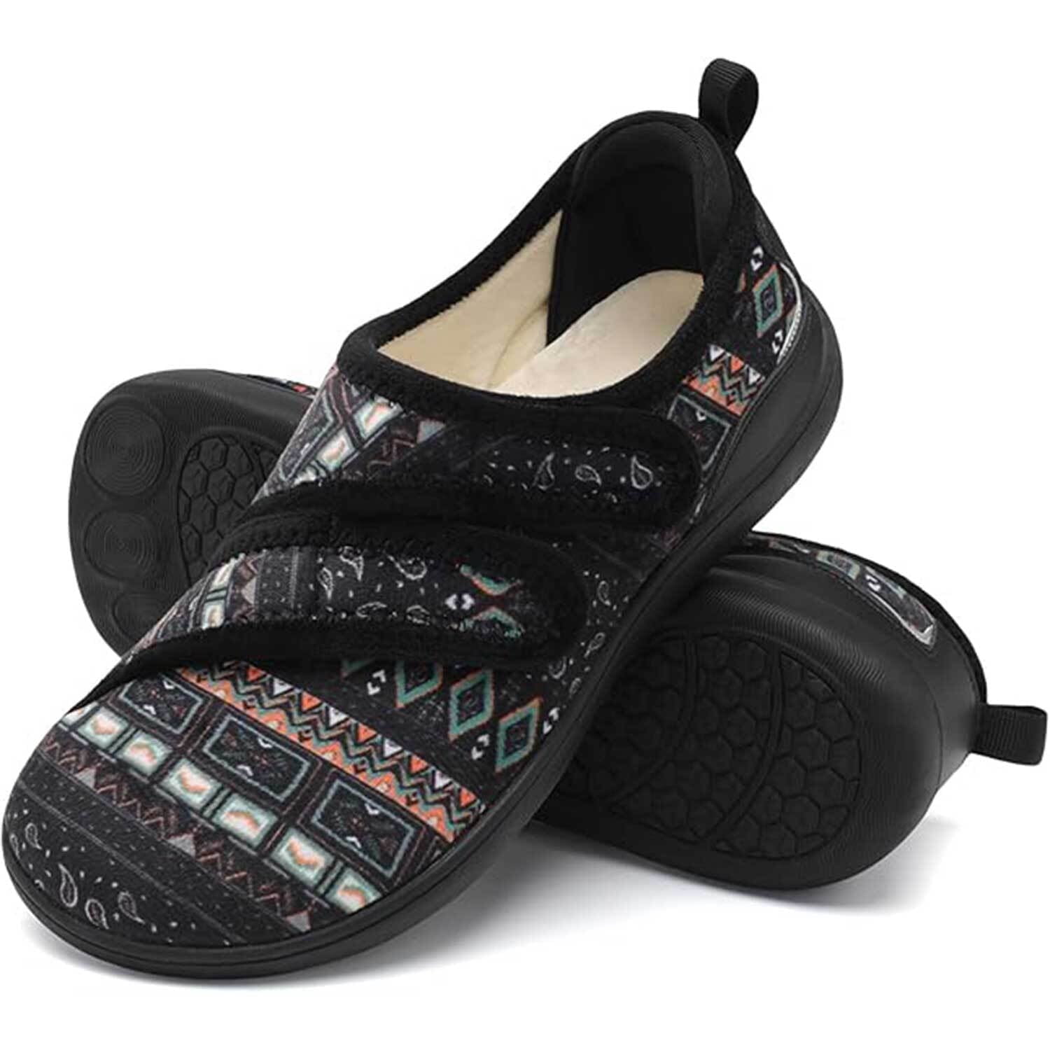 Barerun Mens Slippers Wide Diabetic Shoes Adjustable House Shoes for ...