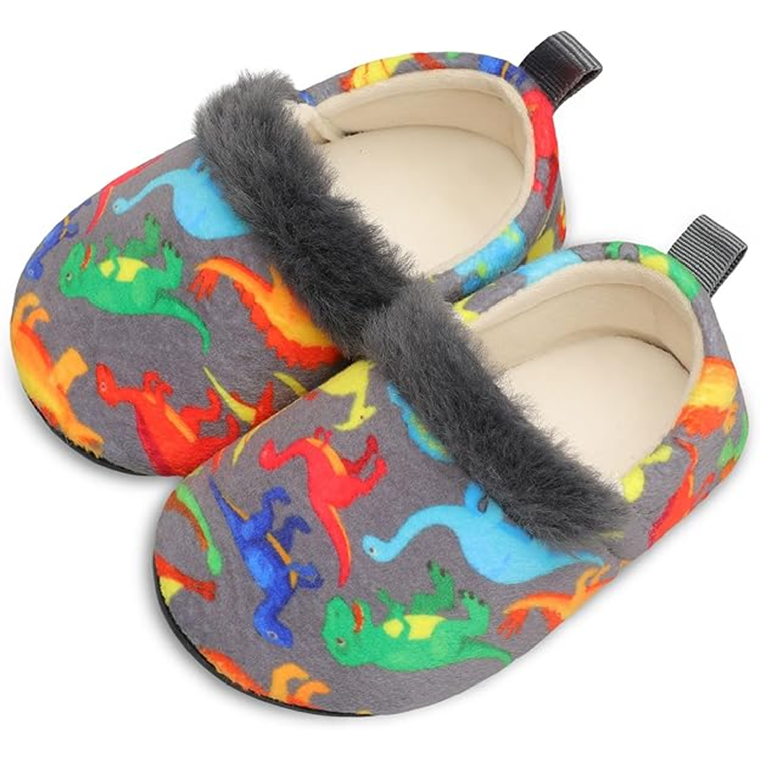 Barerun Toddler Girls Boys Slippers with Faux Fur Rubber Sole - Walmart.com