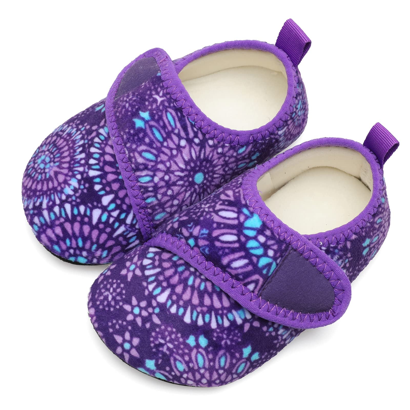 Barerun Toddler Indoor Slippers Slip Toddler Slipper Girl Warm Purple ...