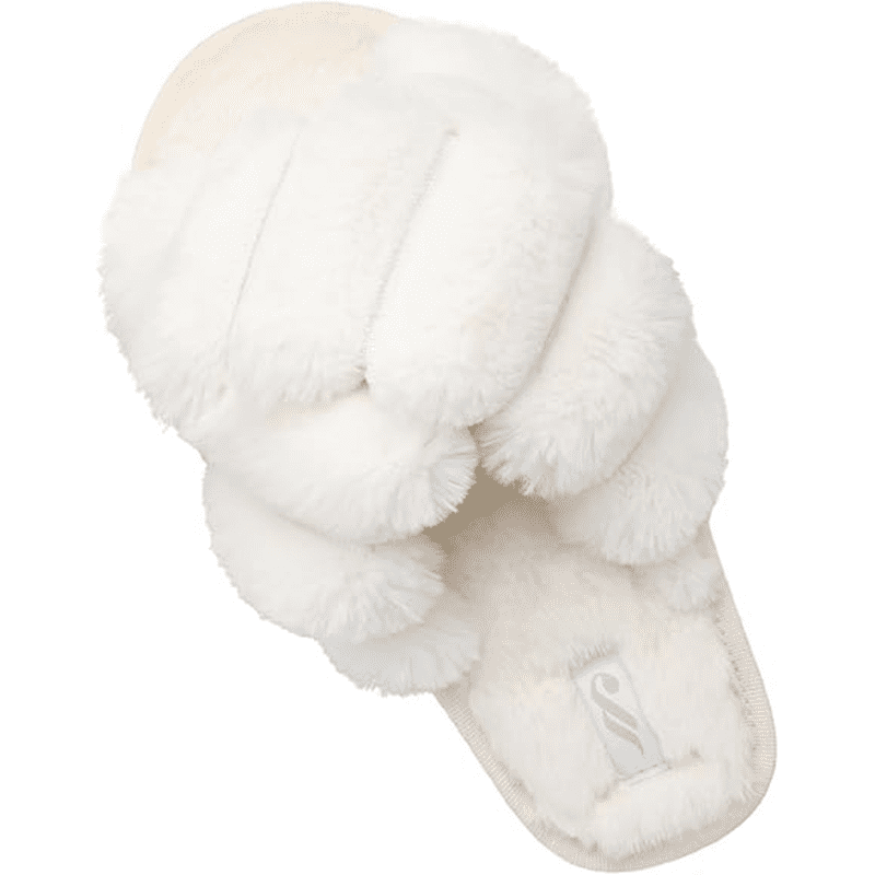 Barerun Women's Open Toe Slippers Fuzzy Fluffy House Slippers for Women ...