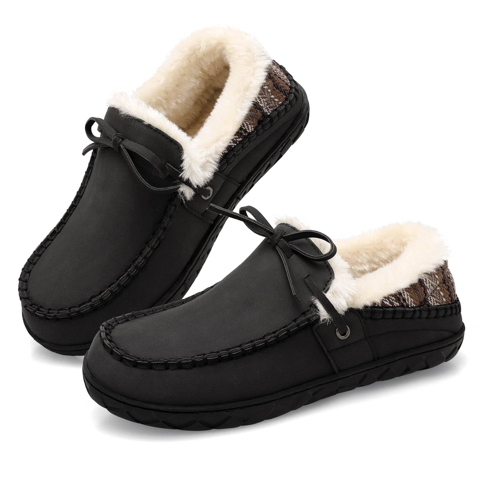 Barerun Women's Camp Tie Moc - Indoor/Outdoor Cozy Slippers with ...