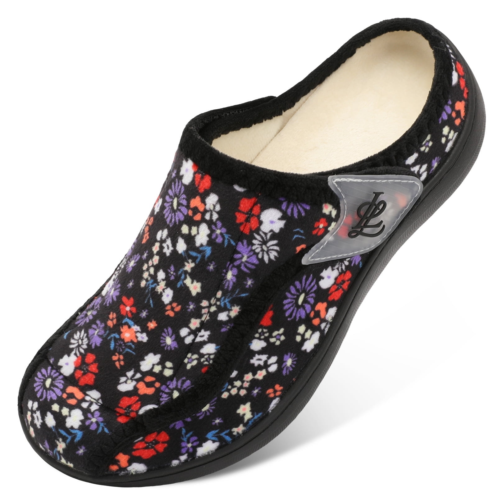 Barerun Womens Slippers Wide Diabetic House Slippers Adjustable Edema ...