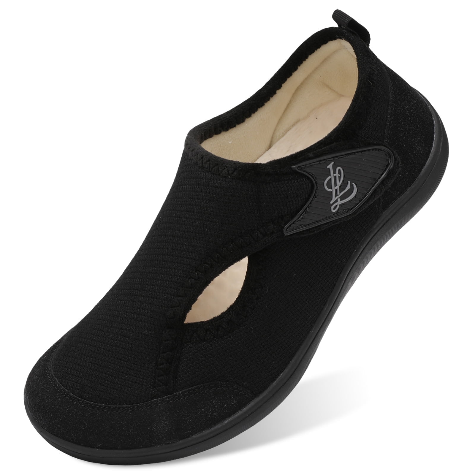 Barerun, Women's Wide Diabetic Slippers, Adjustable for Swollen Feet ...