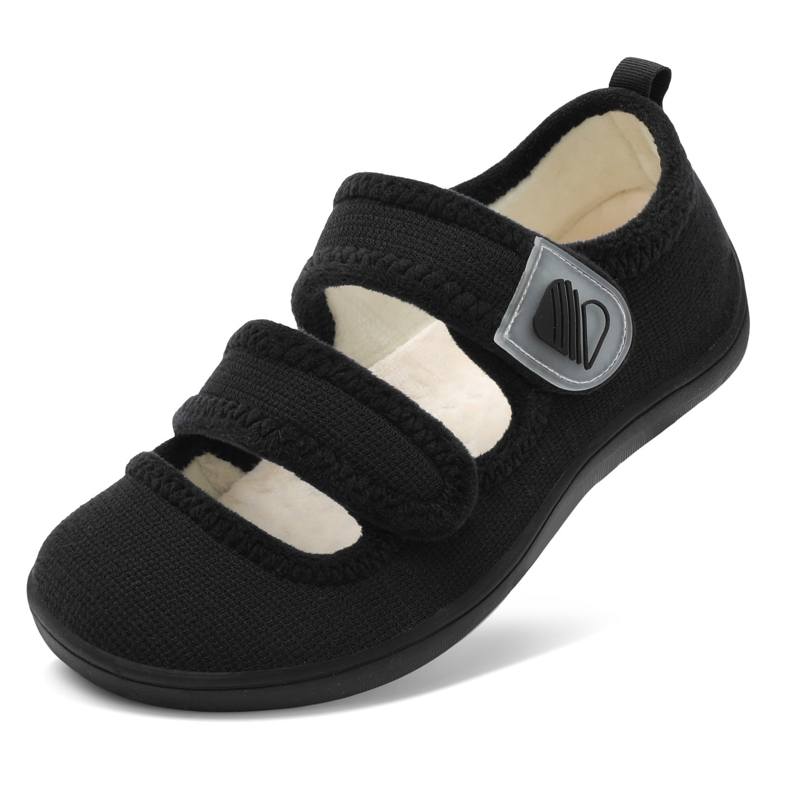 Barerun Womens Slippers Wide Diabetic Shoes for Women Adjustable House Shoes Arthritis Edema ...