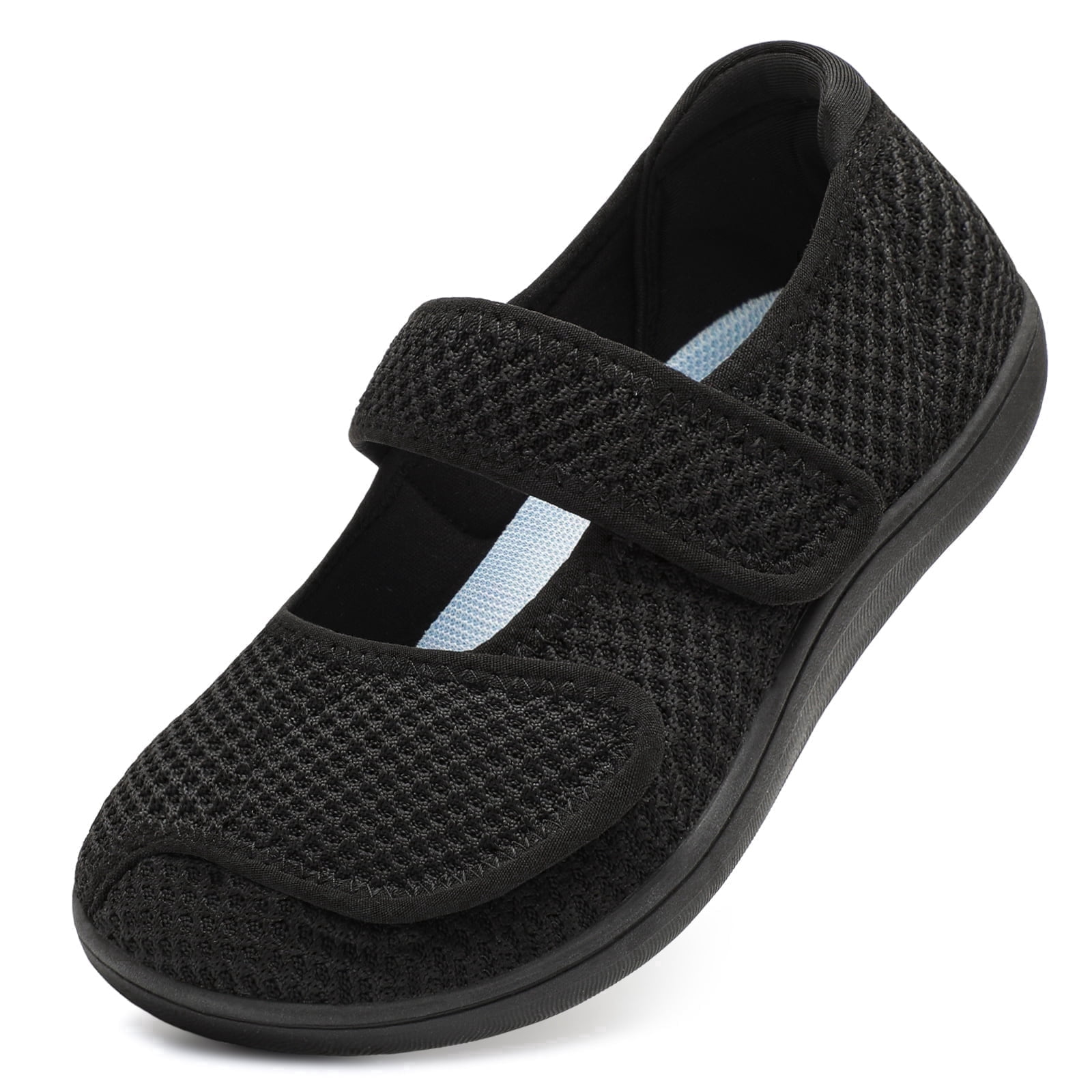 Barerun Zero drop Diabetic Wide Width Mary Jane Slip On Shoes - Walmart ...