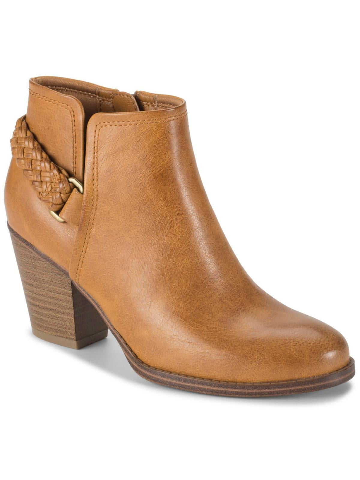 BareTraps Womens Charlotte Faux Leather Ankle Booties Tan 6.5 Medium (B ...