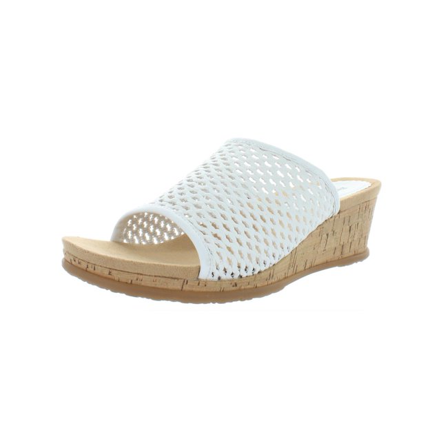 Baretraps Womens FLOSSEY Faux Leather Cork Wedge Sandals - Walmart.com